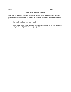 open ended questions Doc Template | pdfFiller