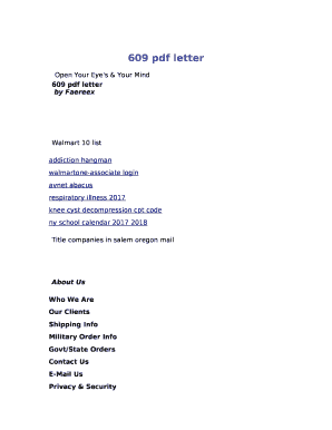 609 pdf letter Doc Template | pdfFiller