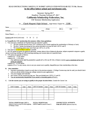 California Scholarship Federation (CSF) - Independence High School Doc ...