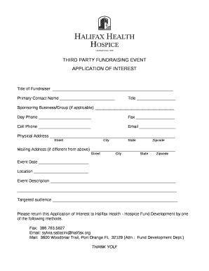 THIRD PARTY FUNDRAISING EVENT Doc Template | pdfFiller