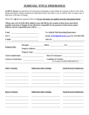 JUDICIAL TITLE INSURANCE Doc Template | pdfFiller