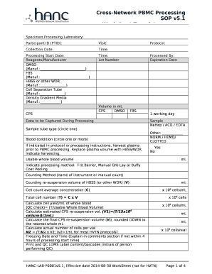 Specimen Processing Laboratory: Doc Template | pdfFiller