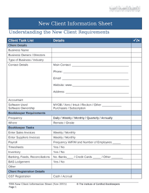 Client Task List Doc Template | pdfFiller