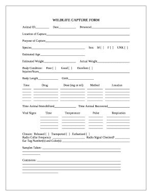 WILDLIFE CAPTURE Doc Template | pdfFiller