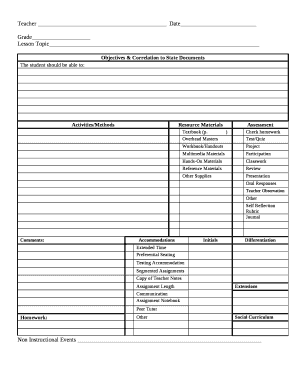 Objectives & Correlation to State Documents Doc Template | pdfFiller