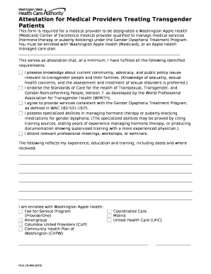 Attestation for Medical Providers Treating Transgender Patients ...