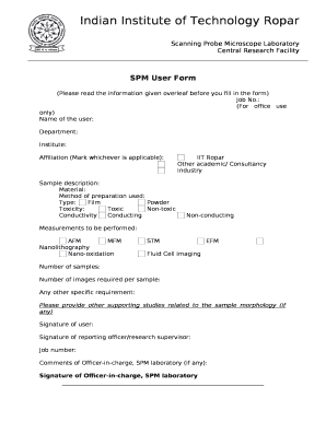 SPM User template Doc Template | pdfFiller