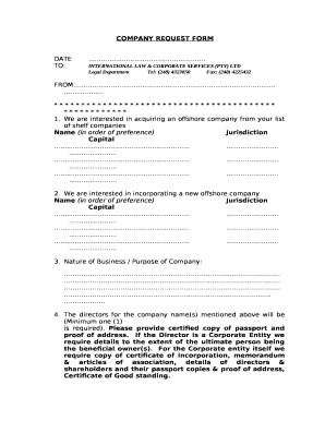 COMPANY REQUEST Doc Template | pdfFiller