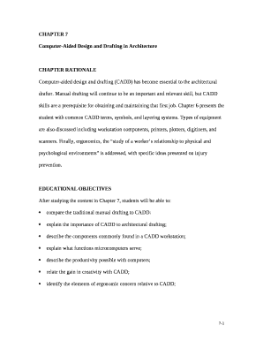 Computer-Aided Design and Drafting in Architecture Doc Template | pdfFiller