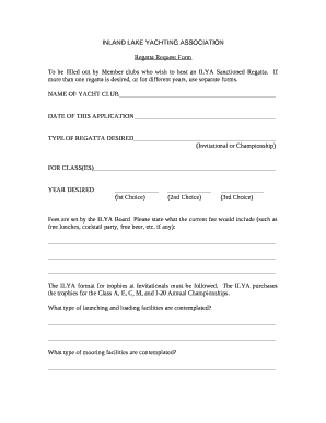 Regatta Request Doc Template | pdfFiller