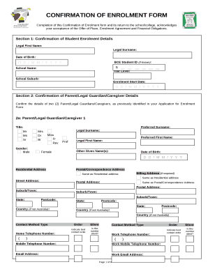 Completion of this Confirmation of Enrolment and its return to the ...