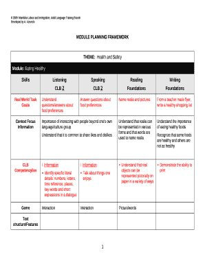 Module: Eating Healthy Doc Template | pdfFiller