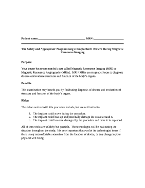 Patient name: MRN: Doc Template | pdfFiller