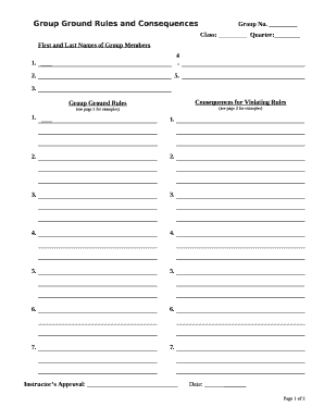 Group Ground Rules and ConsequencesGroup No Doc Template | pdfFiller