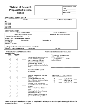 Proposal Submission Notice Doc Template | pdfFiller
