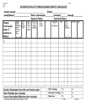 STUDENT/FACULTY PROCESS/DOCUMENT CHECKLIST - health ucsd Doc Template ...