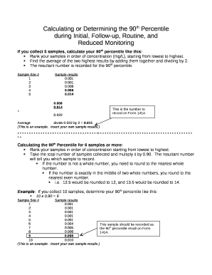 Calculating or Determining the 90th Percentile Doc Template | pdfFiller