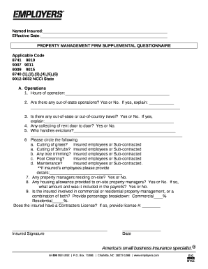 PROPERTY MANAGEMENT FIRM SUPPLEMENTAL QUESTIONNAIRE Doc Template ...