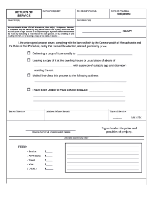 Massachusetts Rules of Civil Procedure, Rule 45(c):Subpoena; Service: A ...
