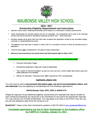 Scholarship Eligibility Requirements and Instructions Doc Template ...