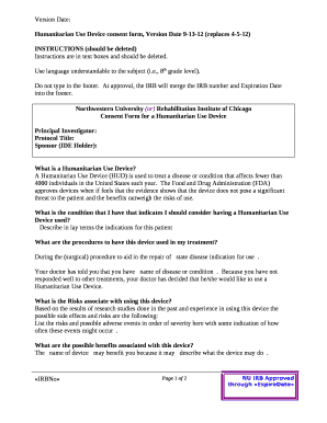 Humanitarian Use Device consent , Version Date 9-13-12 (replaces 4-5-12 ...