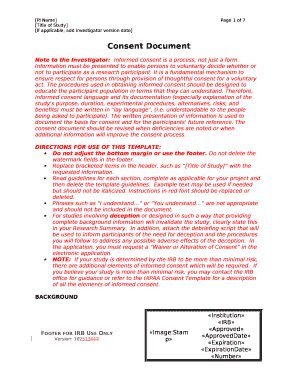Note to the Investigator:Ined consent is a process, not just a Doc Template | pdfFiller