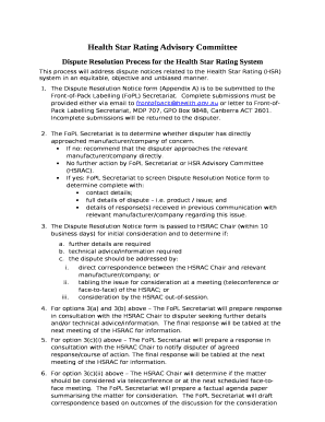 Health Star Rating Advisory Committee template Doc Template | pdfFiller