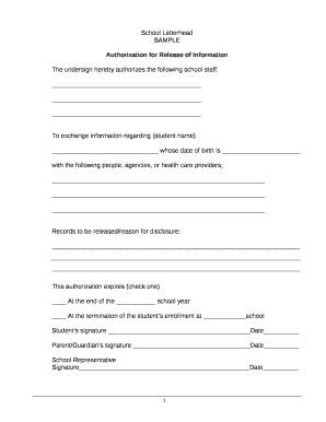 The undersign hereby authorizes the following school staff: Doc Template | pdfFiller