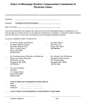 Notice to Mississippi Workers Compensation Commission of Doc Template ...
