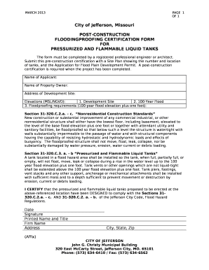 FLOODINGPROOFING CERTIFICATION Doc Template | pdfFiller