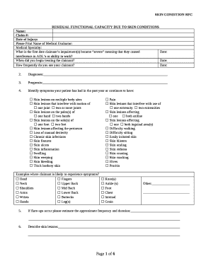 RESIDUAL FUNCTIONAL CAPACITY DUE TO SKIN CONDITIONS Doc Template ...