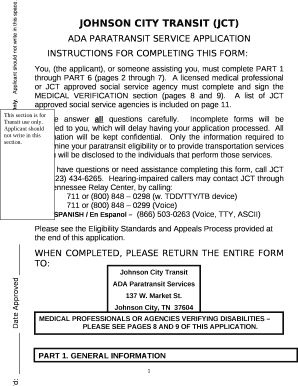 JOHNSON CITY TRANSIT (JCT) Doc Template | pdfFiller
