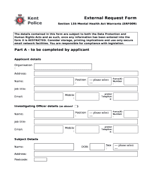 Section 135 Mental Health Act Warrants (ERF009) Doc Template | pdfFiller