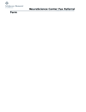 NeuroScience Center Fax Referral Doc Template | pdfFiller