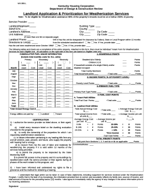 Landlord Application & Prioritization for Weatherization Services Doc ...