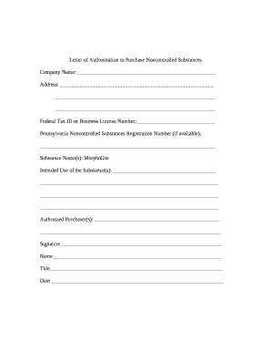 Letter of Authorization to Purchase Noncontrolled Substances Doc ...