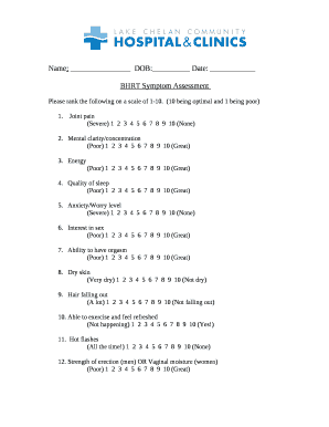 BHRT Symptom Assessment Doc Template | pdfFiller