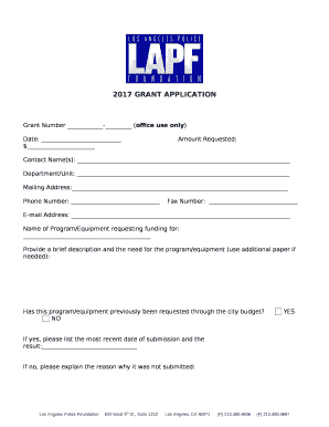 Grant Number - (office use only) Doc Template | pdfFiller