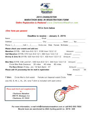Fillable Online MARATHON MAIL IN REGISTRATION FORM Fax Email Print ...