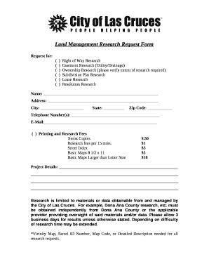 Land Management Research Request Doc Template | pdfFiller