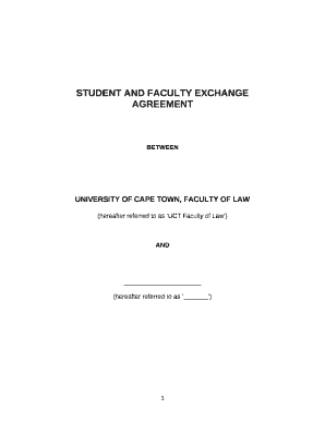STUDENT AND FACULTY EXCHANGE AGREEMENT Doc Template | pdfFiller