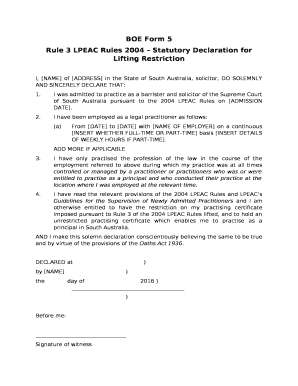 BOE 5 Doc Template | pdfFiller