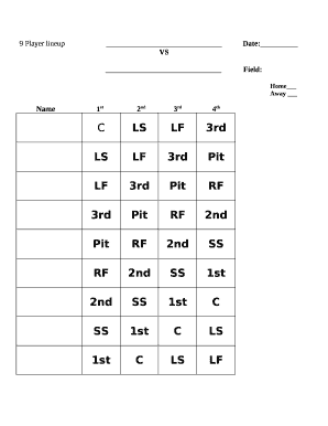 9 Player lineupDate: Doc Template | pdfFiller