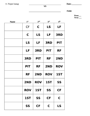 8 Player lineup Doc Template | pdfFiller
