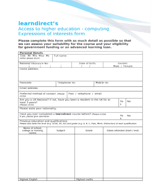 Expressions of interests Doc Template | pdfFiller