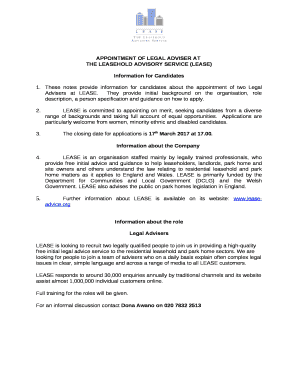 APPOINTMENT OF LEGAL ADVISER AT Doc Template | pdfFiller