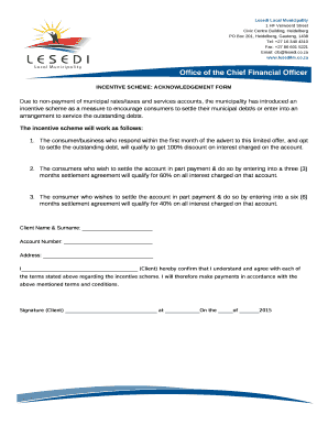 INCENTIVE SCHEME: ACKNOWLEDGEMENT Doc Template | pdfFiller