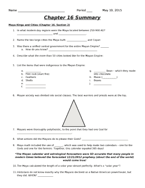 Maya Kings and Cities (Chapter 16, Section 2) Doc Template | pdfFiller