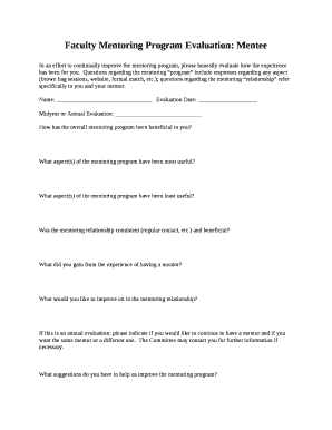 Faculty Mentoring Program Evaluation: Mentee - libraries uky Doc ...