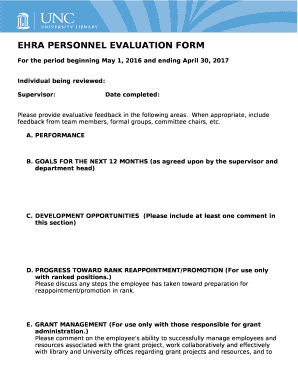 EHRA PERSONNEL EVALUATION Doc Template | pdfFiller